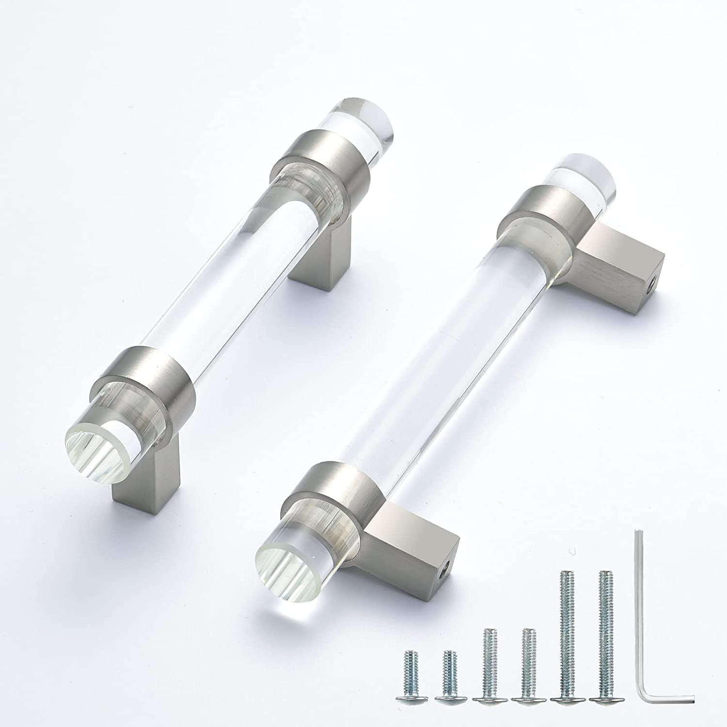 Zoizocp 5 Pack Cabinet Handles,Adjustable Crystal Drawer Pulls 3-3/4 ...