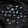 20Pcs Style Alloy with Resin Cuff Rings Rhombus/Oval/Flower Platinum ...