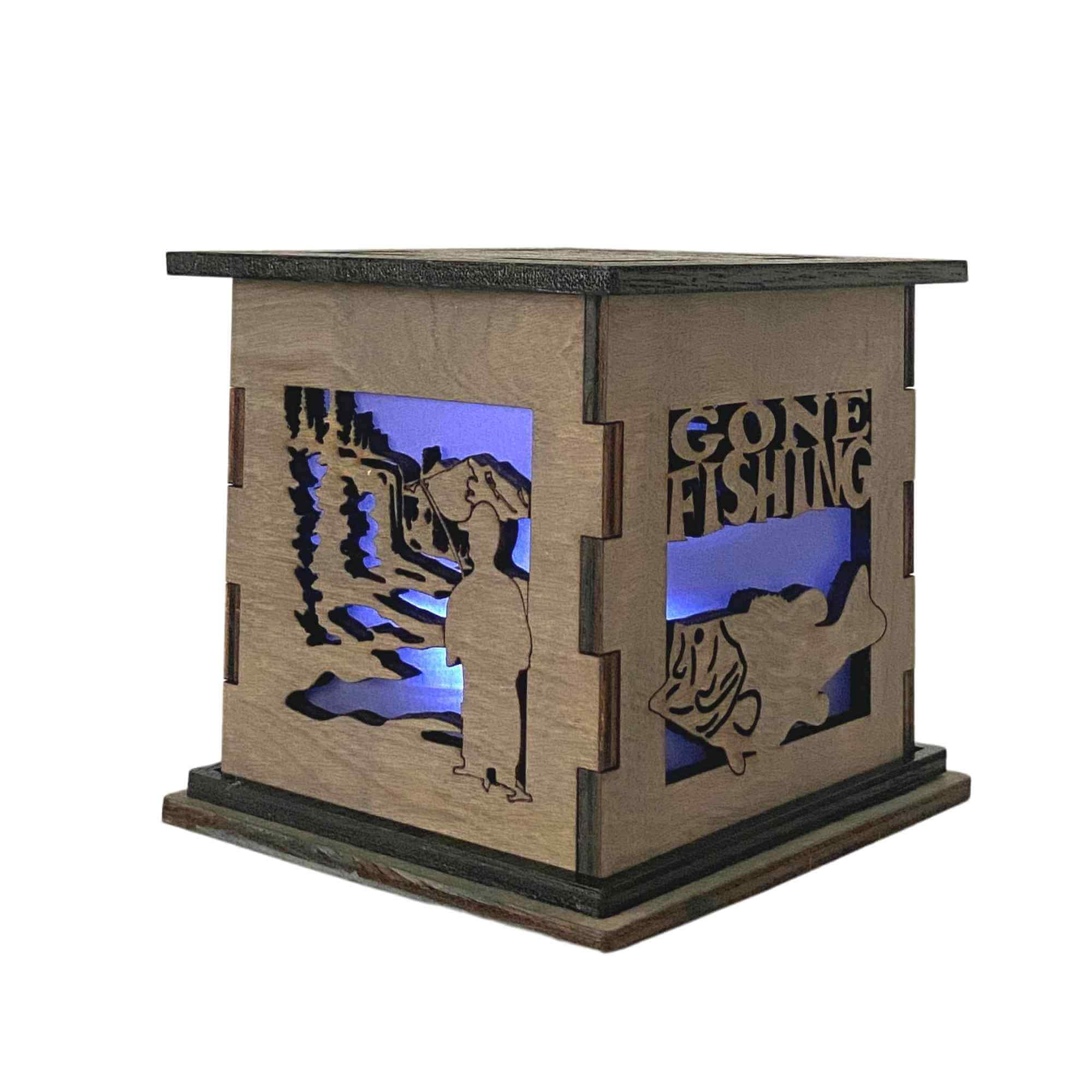 Fishing Light Up Box | Unique Shelf Decor | Perfect Bedside Light ...