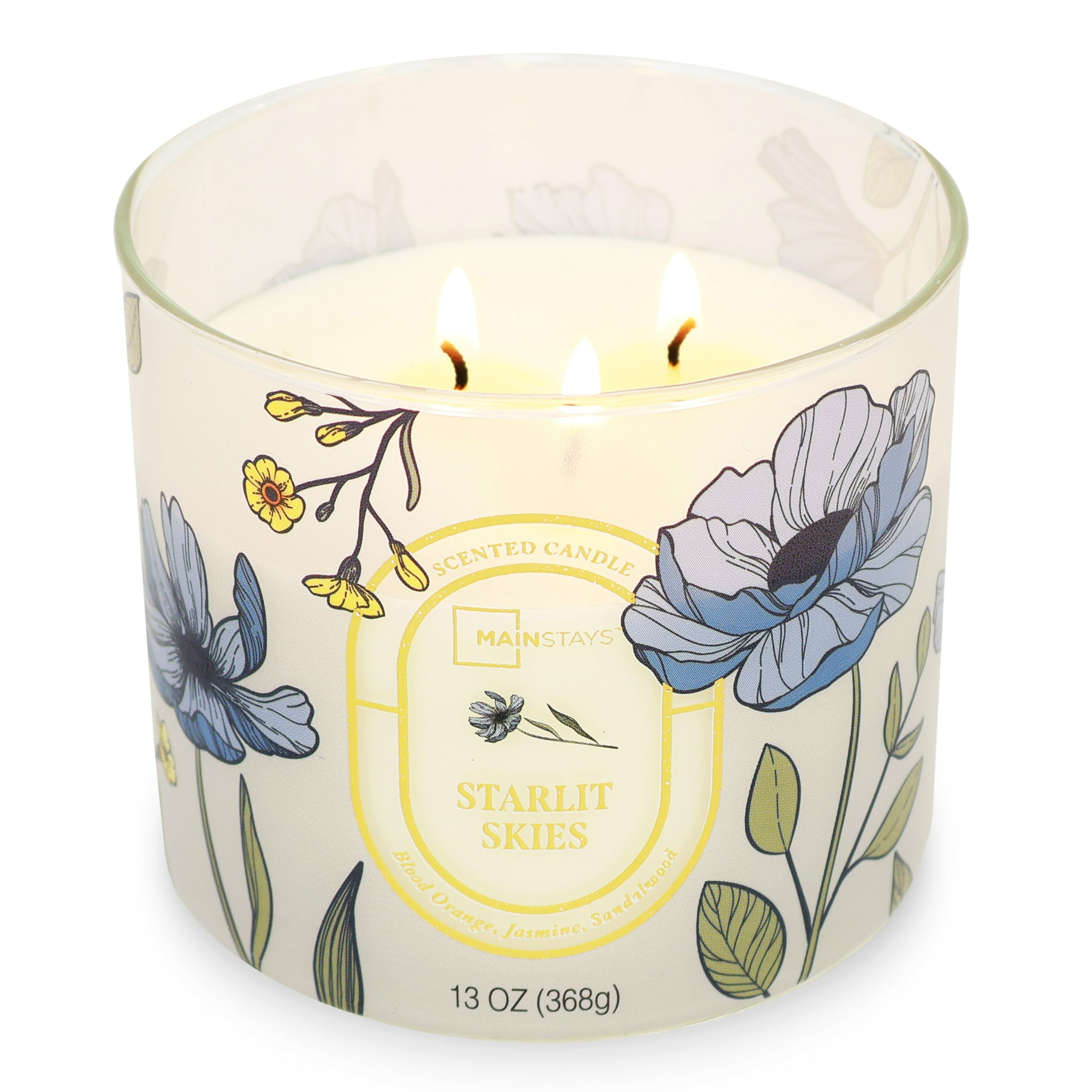 Click here for Mainstays 3-Wick Candle Floral Wrap With A Starlit... prices