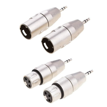 4 Pieces 3.5mm Stereo Audio Plug Male To 3 PIN XLR Male Socket ...