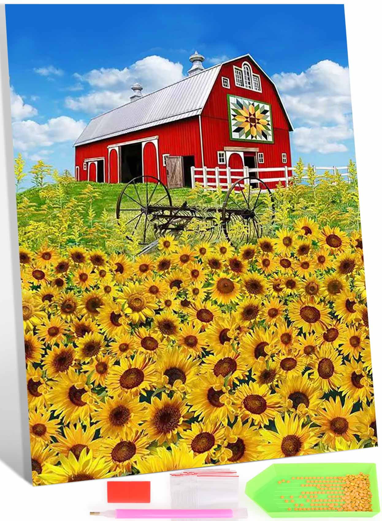 Sunflower 5D Diamond Painting Kits for Adults -RooHome 12x16 Inch DIY ...