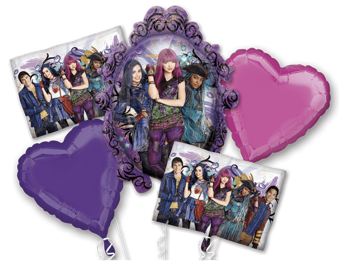 Disney Descendants 2 Happy Birthday Party Favor 5x Foil Balloons ...