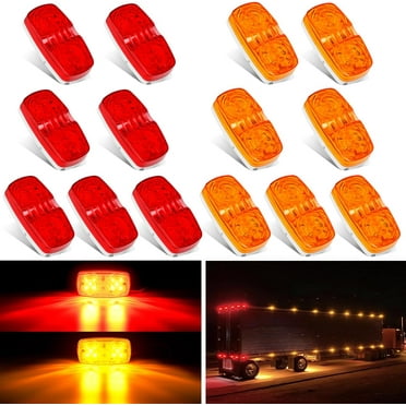 10Pcs 24V Side Marker Flash Lights 9LED Lamps Front Rear Light Position ...