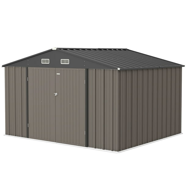 Patiowell Size Upgrade 10 x 8 ft. Outdoor Storage Metal Shed with ...