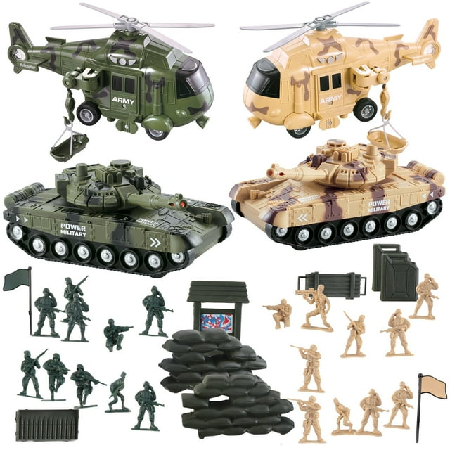 Vokodo 5 Pack Armed Forces Vehicle Bundle Toy Playsets, Friction Power ...