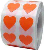 Orange Heart Stickers, 0.5 Inch Wide, 1000 Labels on a Roll - Walmart.com