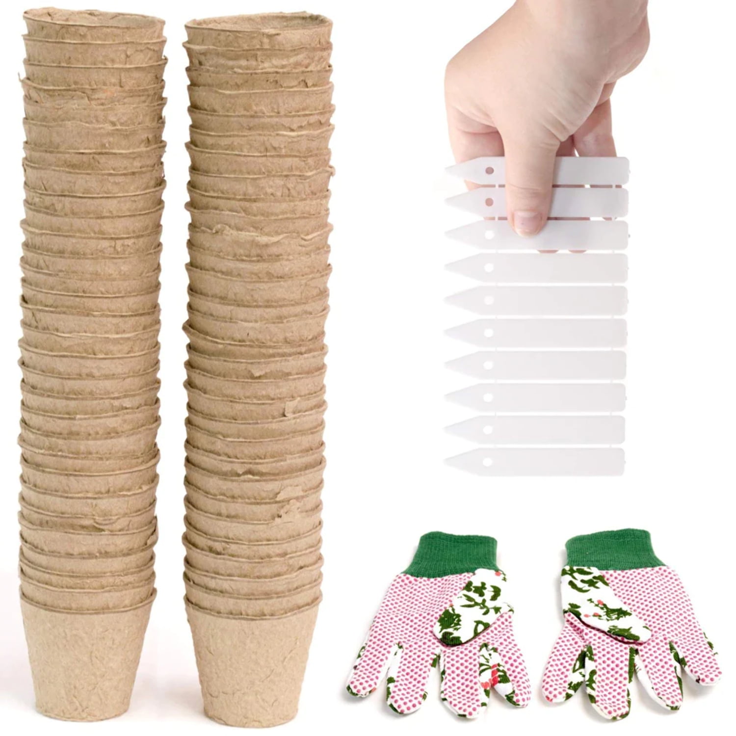 60pcs Round Biodegradable 2inches Paper Pot Pulp Peat Pot Plant Nursery ...