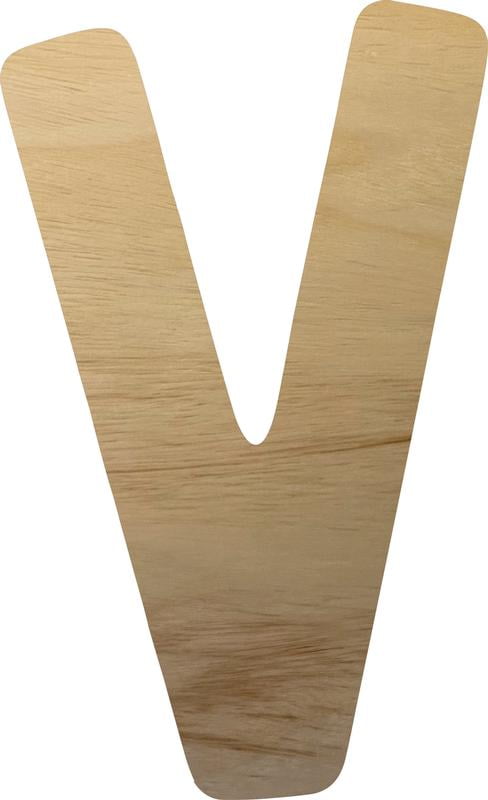 Wooden Kids Craft Letter V, Unfinished 10'' tall Bold Wood Letters, DIY ...