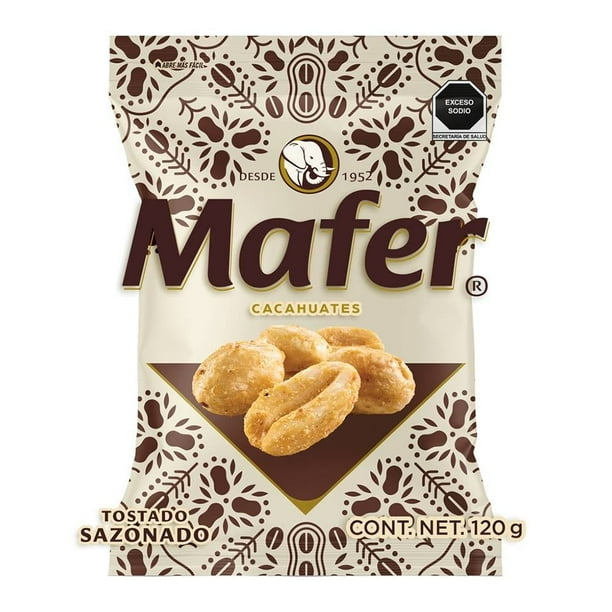 Cacahuates Mafer tostado sazonado de 120 g | Bodega Aurrera en línea