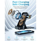Qi-Certified 3 in 1 Fast Wireless Charger for iPhone 14/13/12/11/Pro Max, Apple Watch, Airpods ...