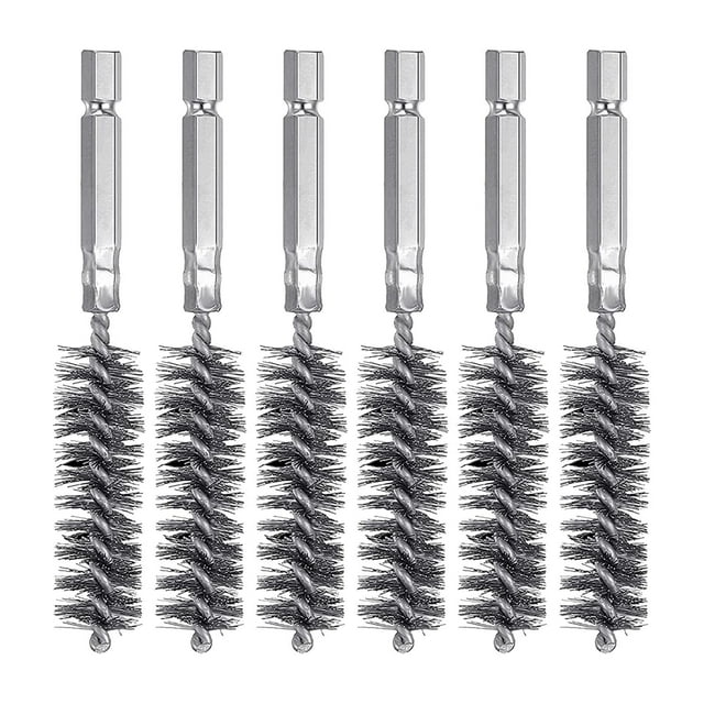 6 Pieces Stainless Steel Bore Brush Wire Brush Flexible Hex Shank ...