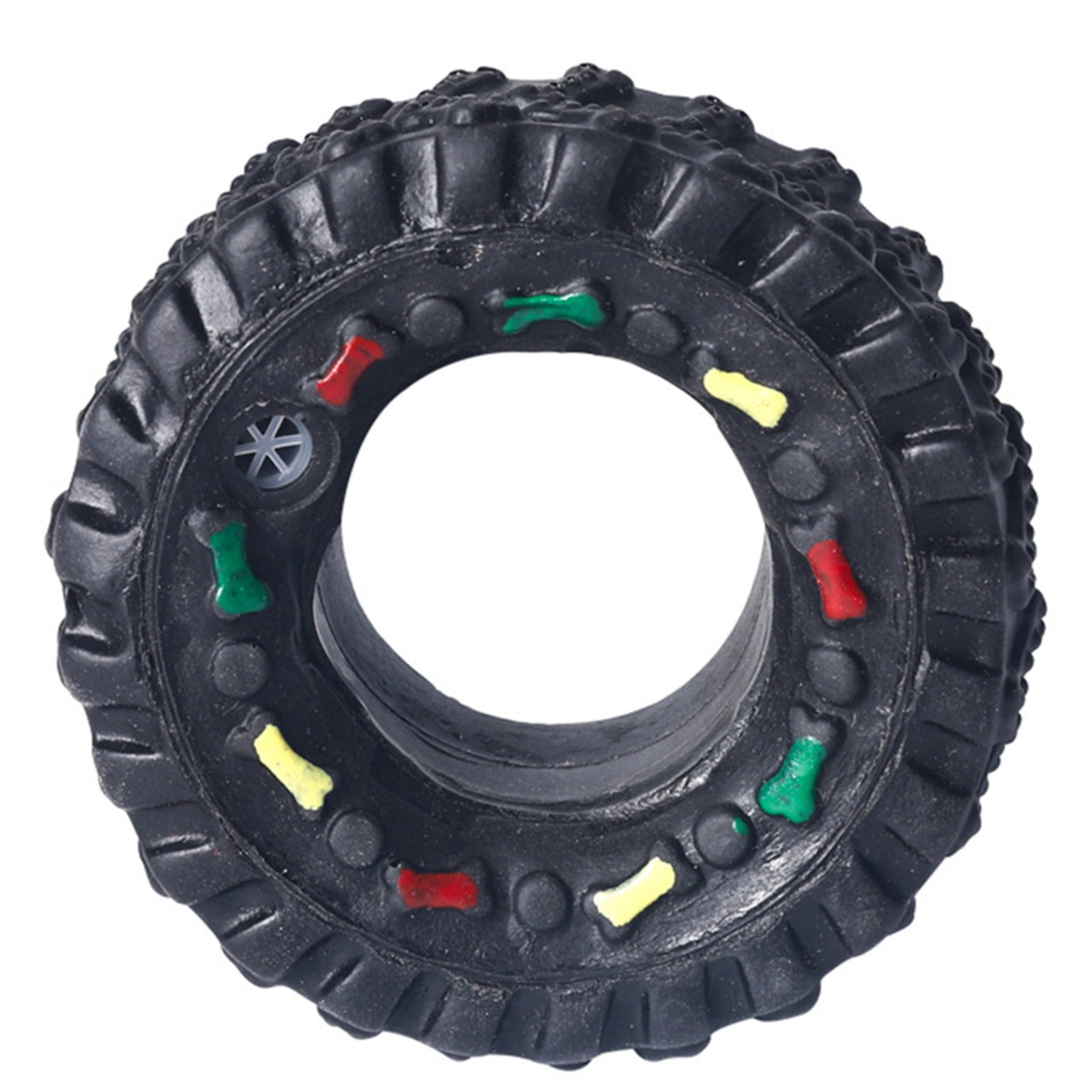 Bite Resistant Puppy Tires Toy Soft Rubber Chew Toy and Treat Dispenser ...