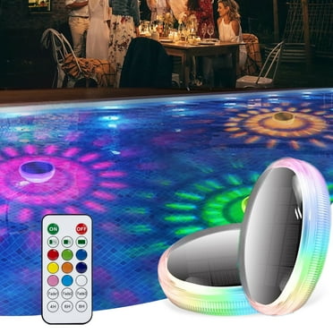 2025 New Solar Pool Light with Remote Control, RGB Color Changing ...