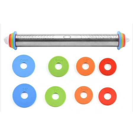 Yeacher 17 Inch Rolling Pins Adjustable Thickness Rolling Pin for ...