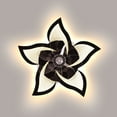 JLPAN Ceiling Fan with Lights Remote Control, Modern Dimmable Flower ...