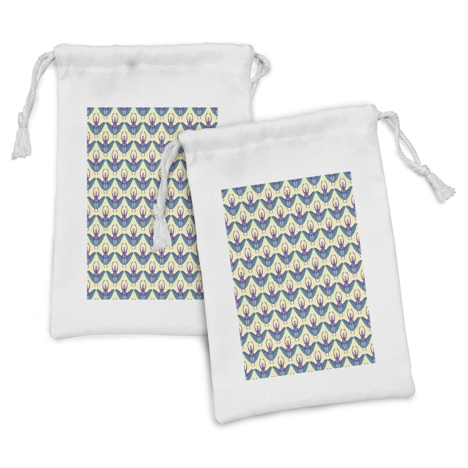 Insect Fabric Pouch Set of 2, Tropical Image of Colorful Goliath ...