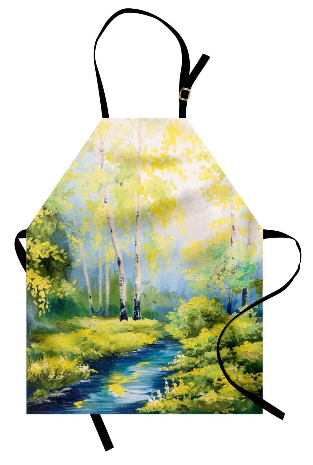 Country Apron Pastoral Paint of a Forest in the Spring Time with Fresh ...