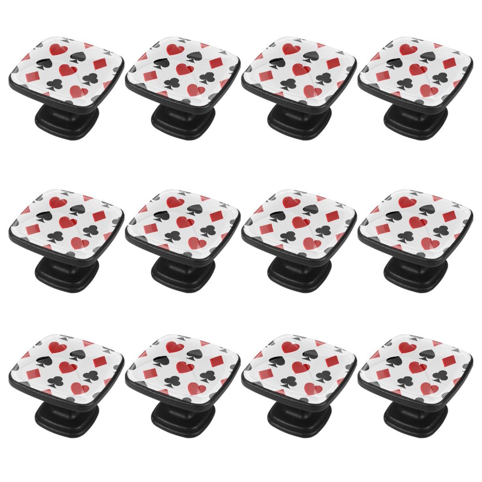 12 Pcs Cabinet Handle Drawer Pulls Poker Cards Spades Knobs with Screws ...
