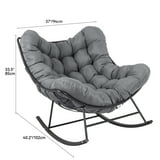 Uforic Extra-large Papasan Rocking Chair, Cushioned Outdoor and Indoor ...