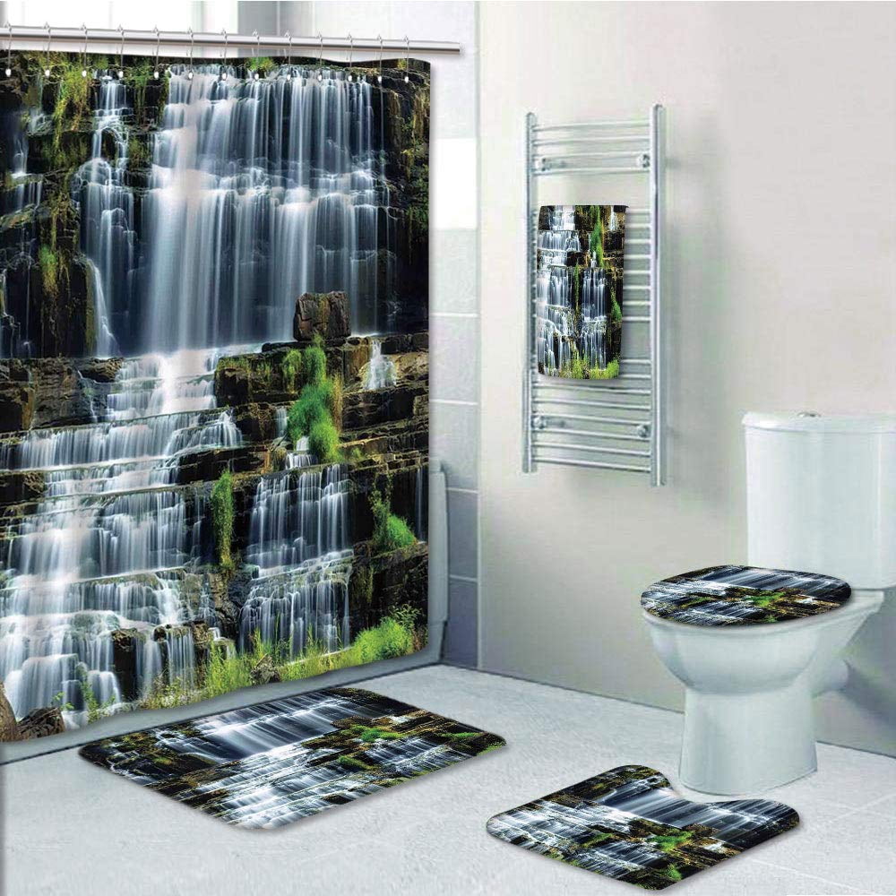 Prtau Rainforest Waterfall In The Middle Of Tropical Jungle Natural