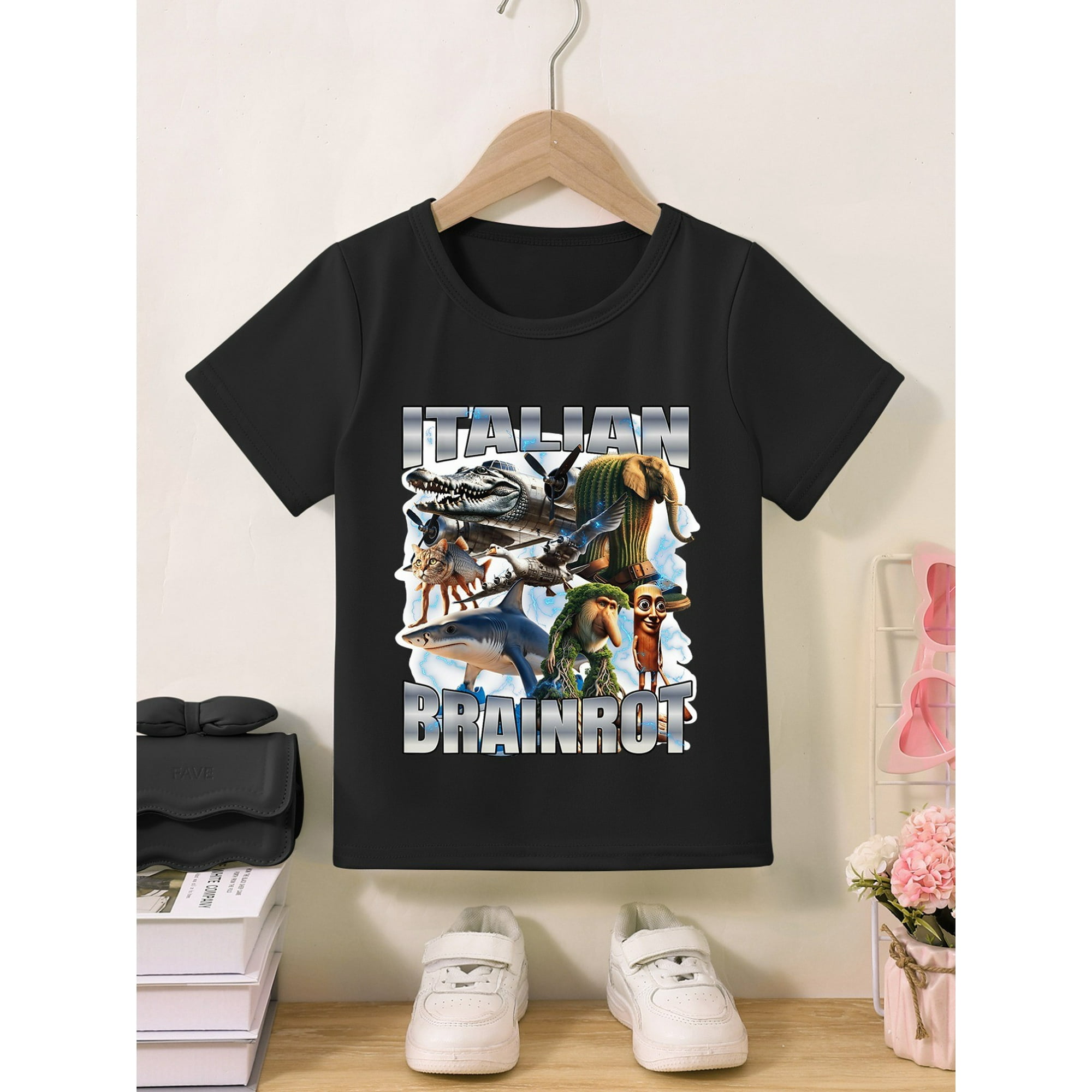 Click here for Generic Boys Italian Brainrot Graphic T-Shirt - Ca... prices