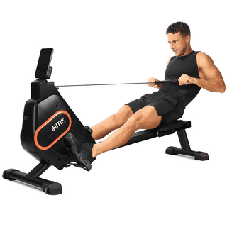 Pooboo Magnetic Rowing Machine Home Foldable Stationary Rower with Arm ...