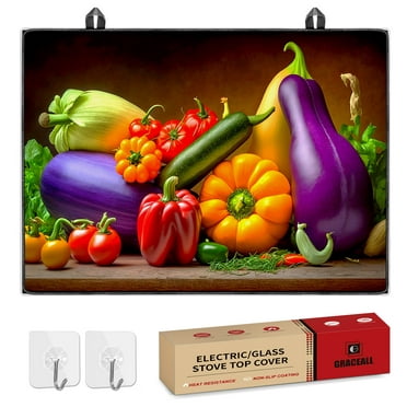 Calypso Basics White Tin Rectangular Gas Burner Cover Set of 2 ...