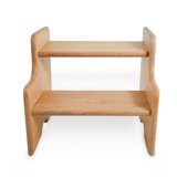 CONSDAN Hardwood Oak 2-Tier Step Stool, Kids Stool for Bathroom Kitchen ...