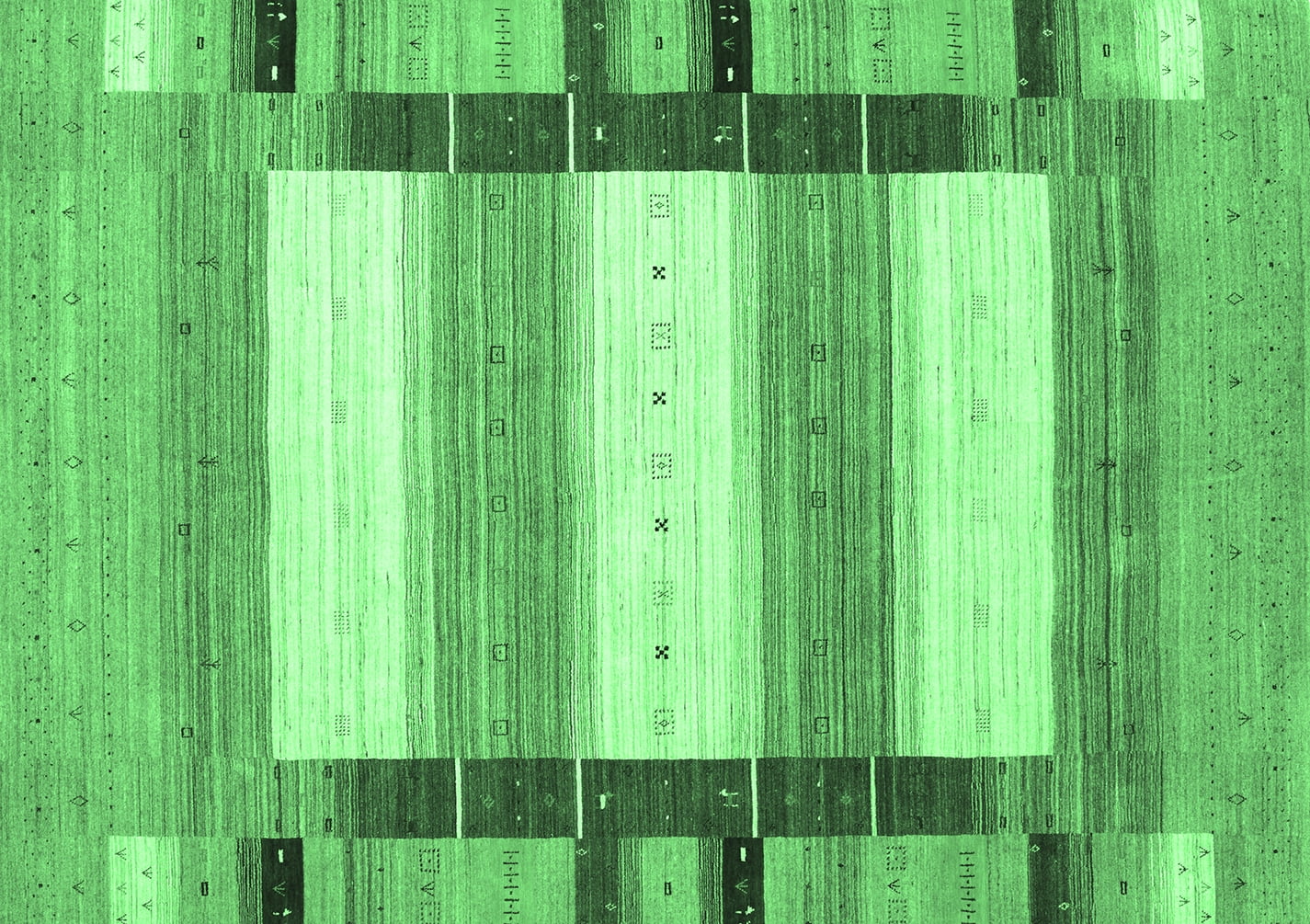 Ahgly Company Indoor Rectangle Abstract Emerald Green Contemporary Area ...