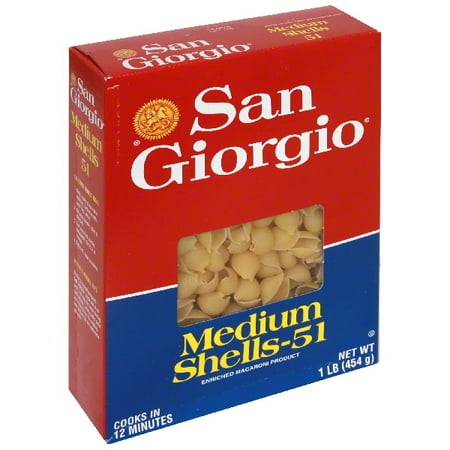 San Giorgio Medium Shells Pasta, 16-Ounce Box - Walmart.com