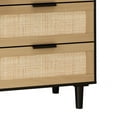 Simple 6 drawers Rattan dresser Rattan Drawer,Bedroom,Living Room Black ...