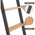 108inch Carbon Steel Ladder with Oak Steps, Includes 4ft Telescoping ...