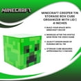 Minecraft Creeper 4-Inch Tin Storage Box Toy Cube Organizer with ...