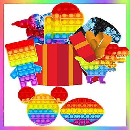 4 Pack Rainbow Fidget Toy Pack Popitz ,Kids Adhd Anxiety Toya Game ...