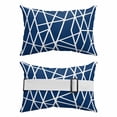 Blue Geometric White Line Outdoor Pillow for Chaise Lounge Chair,Head ...