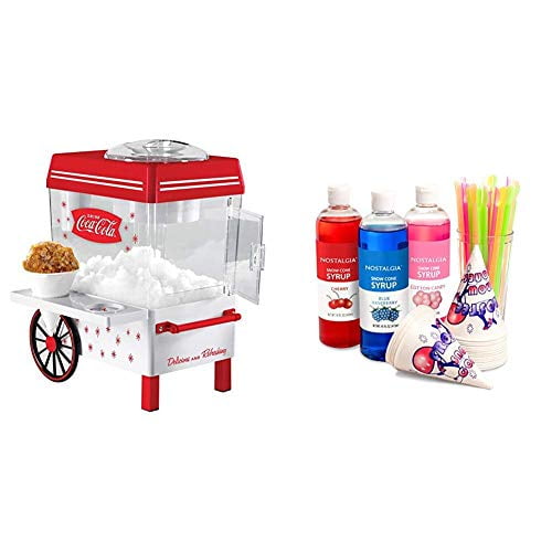 Nostalgia SCM550COKE Coca-Cola Snow Cone Maker with Premium Snow Cone ...