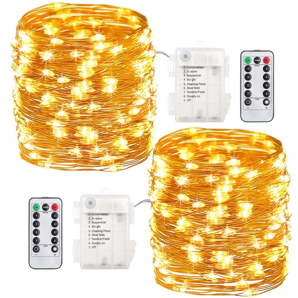 Click here for Biinggo 2 Pack 33 Feet 100 Led Fairy Lights Batter... prices