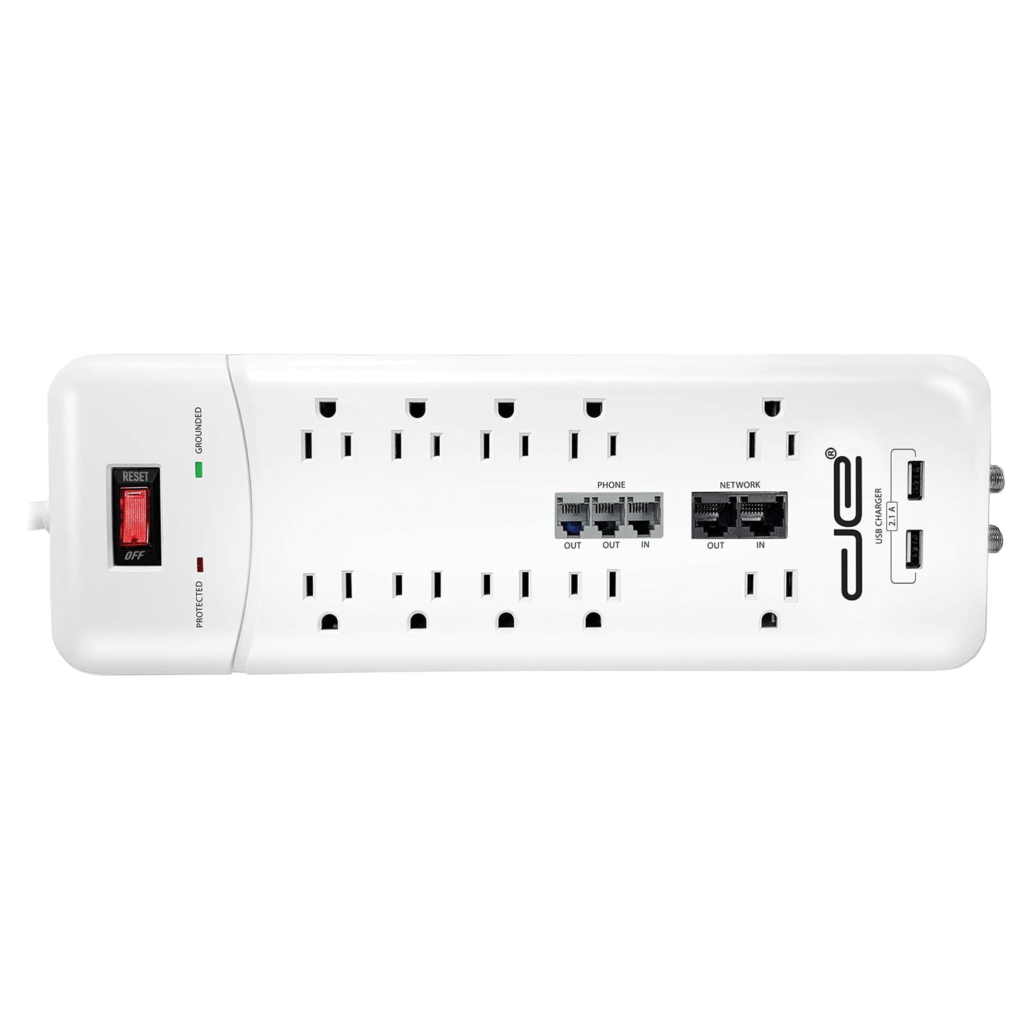 Digital Energy DSS5-1034-WHT 10-Outlet Heavy-Duty Surge Protector Power ...
