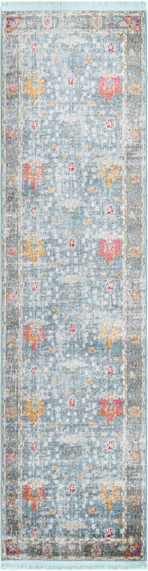 Rugs.com Paragon Collection Rug – 8 Ft Runner Blue Medium-Pile Rug ...