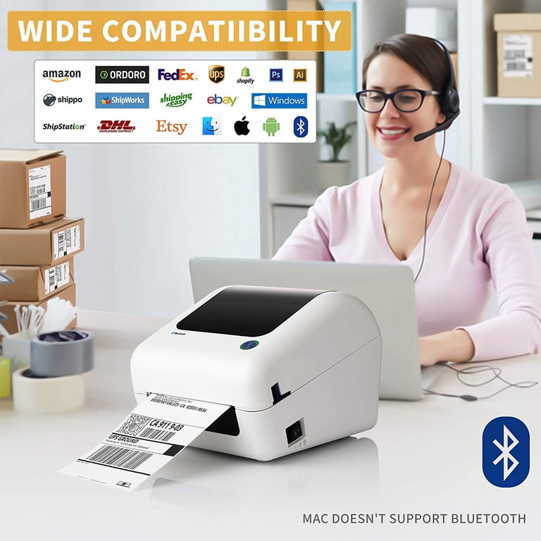 Thermal Omezizy D520BT Bluetooth 4x6 - Wireless Shipping Label Maker ...