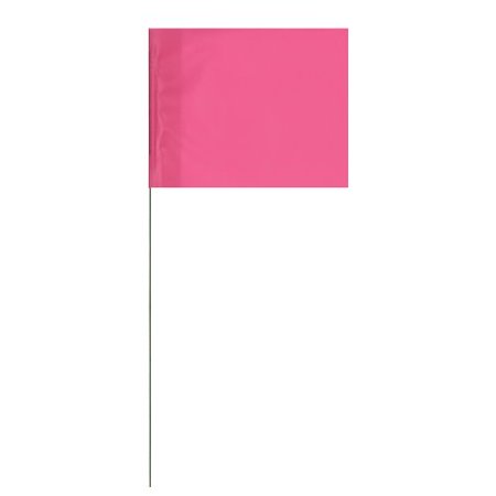 Marking / Survey Flags, 4" x 5" w/21" wire, several colors, Pink - 100 ...