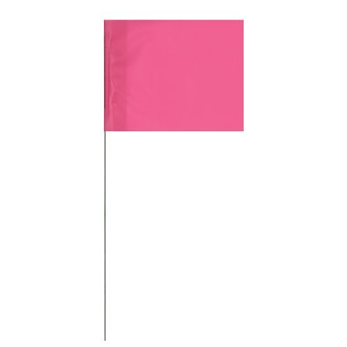 Marking / Survey Flags, 4" x 5" w/21" wire, several colors, Pink - 100 ...