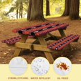 Abstract Stripes Picnic Table Cover with Bench Covers Red Black Purple ...