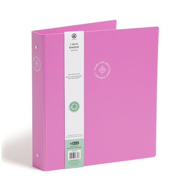 U Brands Eco Binder, 1 inch, 3-Ring, Pink, 6330T - Walmart.com
