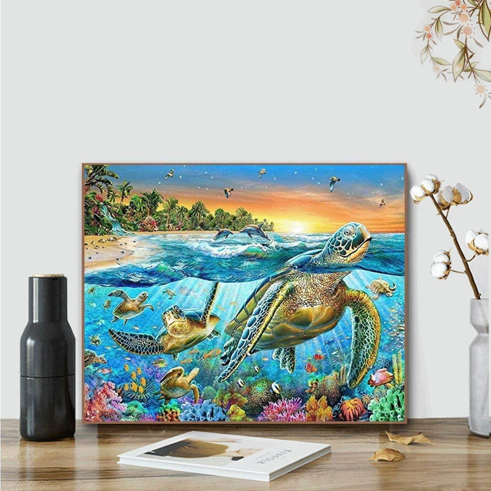 Turtle DIY Paint by Numbers for Adults Kids Sea Turtles Paint by ...