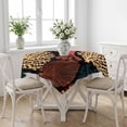 Abstract Ocean Coral on Black Table Cloth 60x60in, Waterproof Square ...