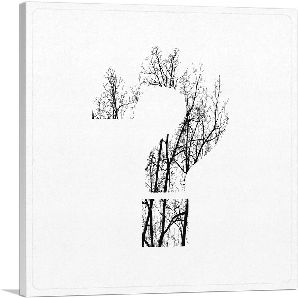 ARTCANVAS Tree Branches Alphabet Question Mark Symbol Canvas Art Print ...
