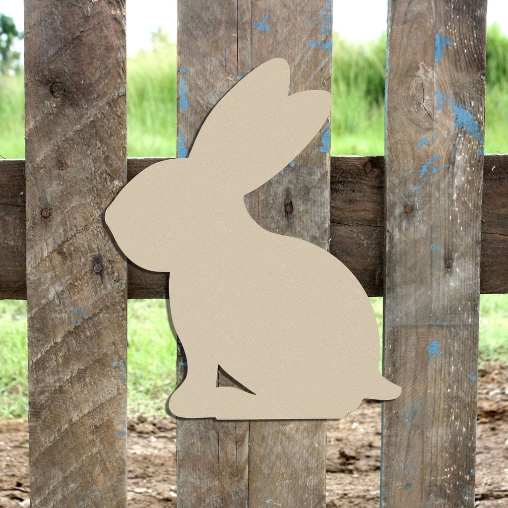 Build-A-Cross Brand 12" x 1/8" Wooden Bunny Rabbit Shape, Unfinished ...