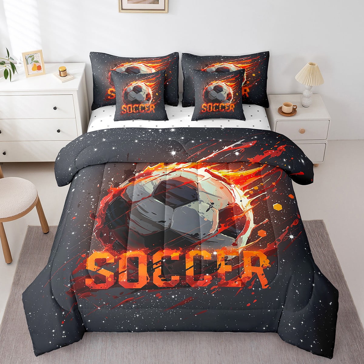 Click here for Yst Soccer Queen Size Comforter Set 7 Piece For Bo... prices